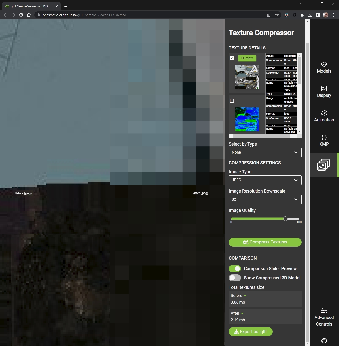2D compare display issue · Issue #2 · KhronosGroup/glTF-Compressor · GitHub