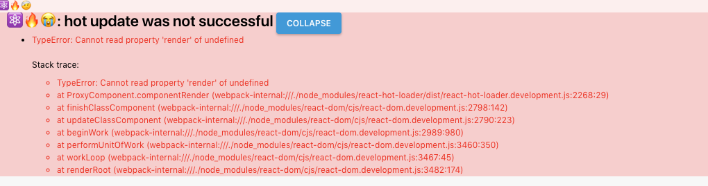 460 Gives A Hot Update Was Not Successful Error Page · Issue 1147 · Gaearonreact Hot