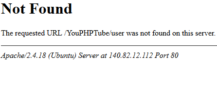 Not Found The requested URL /YouPHPTube/.... was not found on this ...