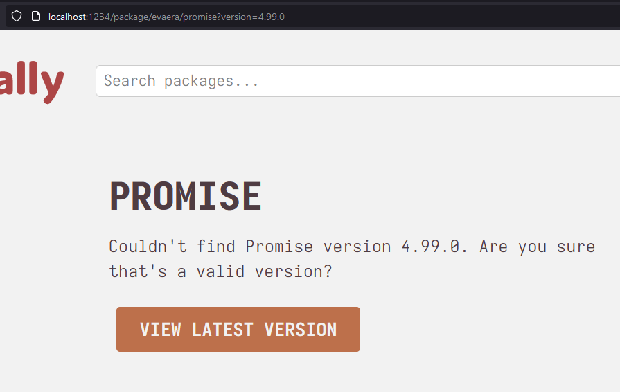 Inputting a non existent version into the URL leads to undefined package · Issue #115 ...