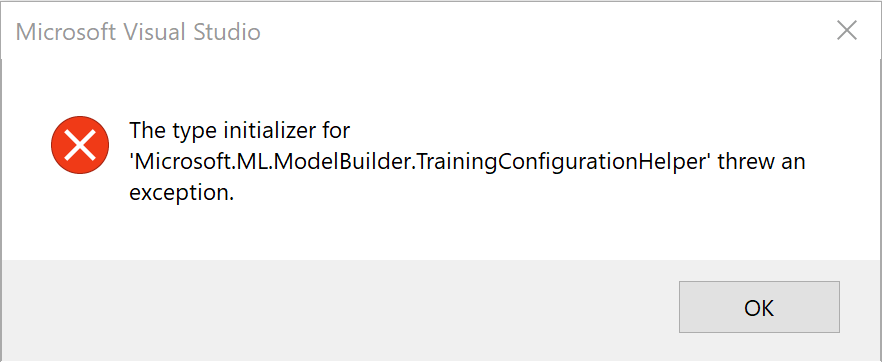 Failed To Open Mbconfig File · Issue 1821 · Dotnetmachinelearning Modelbuilder · Github 2127