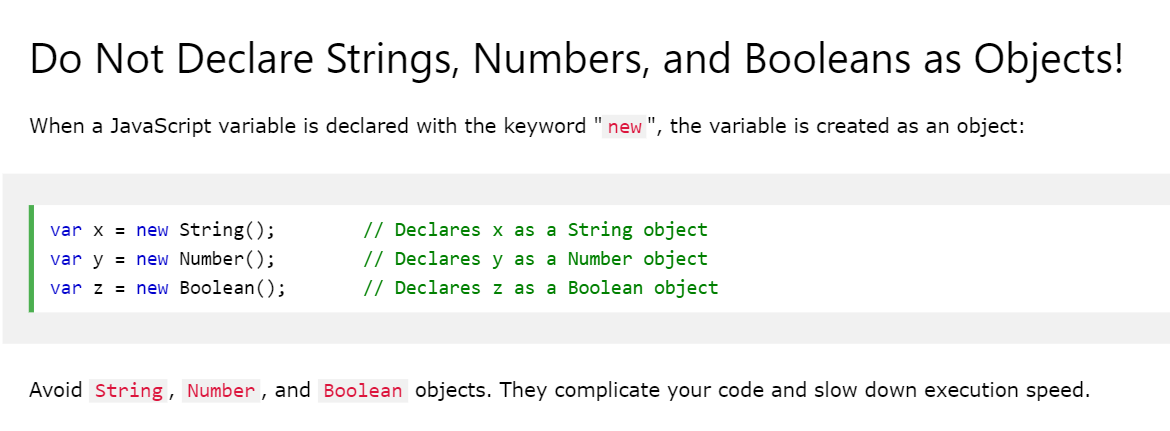TIL/JS/10. Do Not Declare Strings, Numbers, and Booleans as Objects.md at master ...