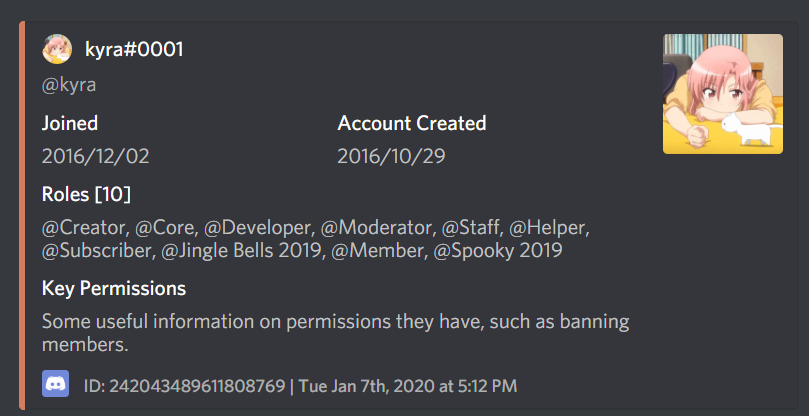 request: restyle whois response to look better aesthetically · Issue #737 · skyra-project/skyra ...