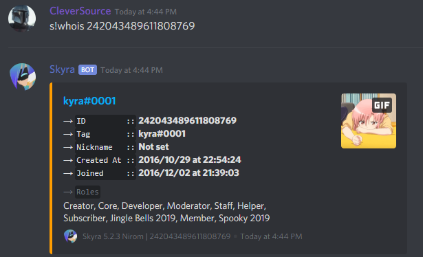 request: restyle whois response to look better aesthetically · Issue #737 · skyra-project/skyra ...