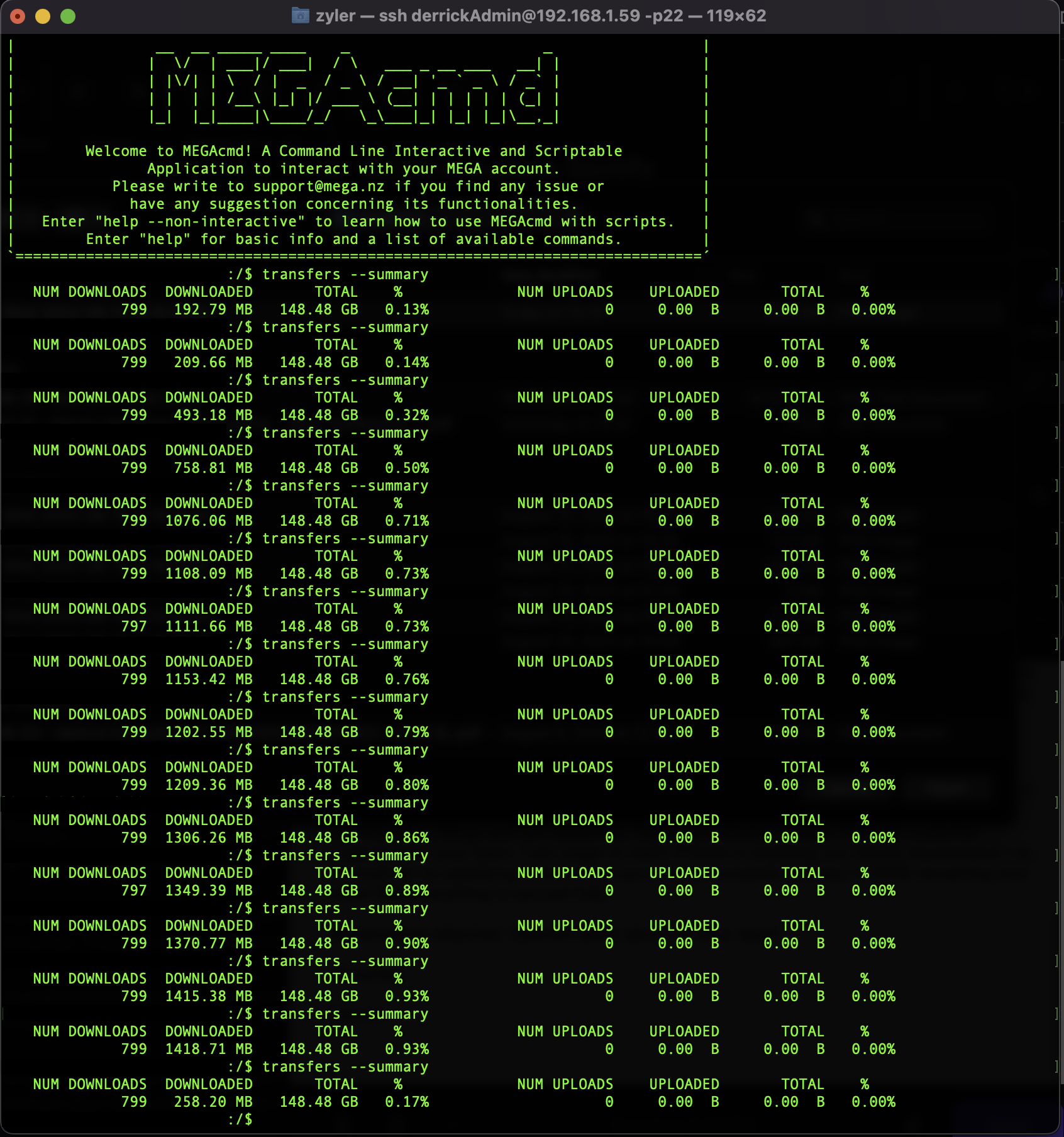 Transfers Won't End (Stuck at 148GB remaining) · Issue #701 · meganz/MEGAcmd · GitHub