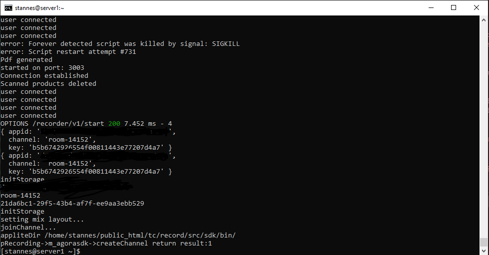 安装好nodejs后，127.0.0.1:3000/recorder/v1/start执行服务报错 · Issue #24 · AgoraIO/Basic-Recording · GitHub