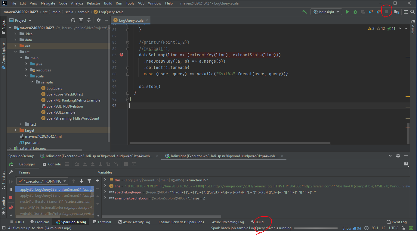 [IntelliJ][HDInsight]The stop button never enable when remote debugging · Issue #5181 ...
