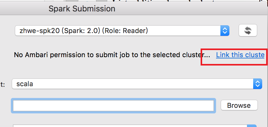 [Eclipse][Mac] 'Link this cluster' is truncated in spark submission dialog. · Issue #3163 ...