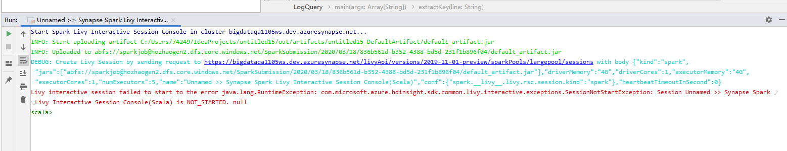 [IntelliJ][Console][Synapse]Livy interactive session fails to start with errors · Issue #4139 ...