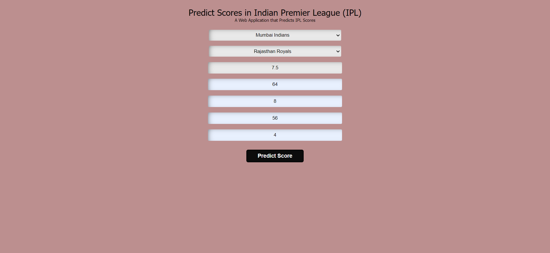 GitHub - GomathiL/mlproject-predict-iplscore: Predict the Score of an ...