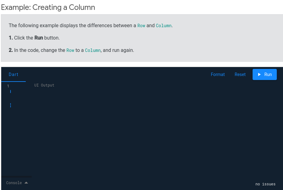 Code Is Only Shown In Full Screen Mode · Issue 1473 · Dart Langdart Pad · Github