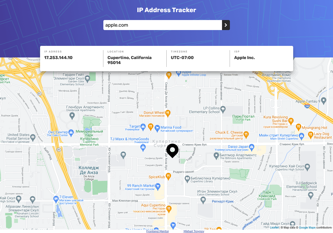 GitHub - trnvmkhl/ip-address-tracker-master: Трекер ip-адресов. Показывает расположение на карте ...