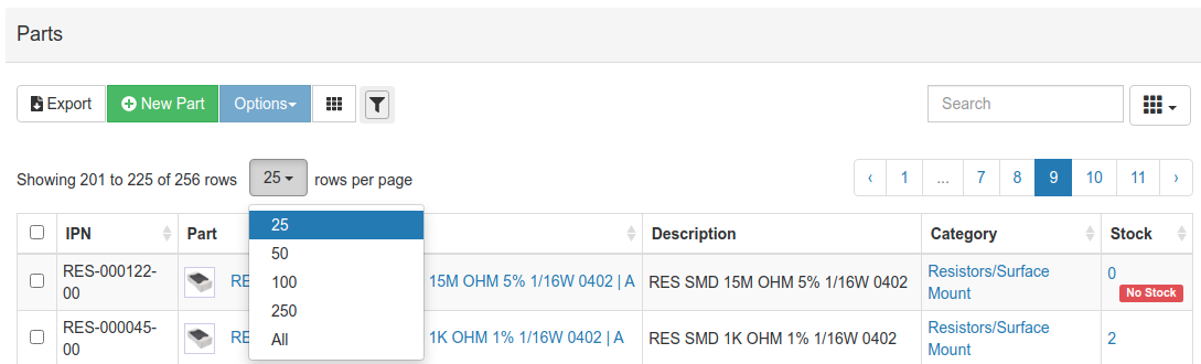 [BUG] Bootstrap pagination: NaN to NaN of undefined rows · Issue #1628 · inventree/InvenTree ...