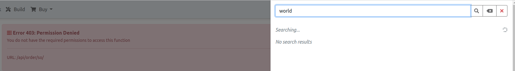 [BUG] 0.7.0 New search bar creates error banner related to permission ...