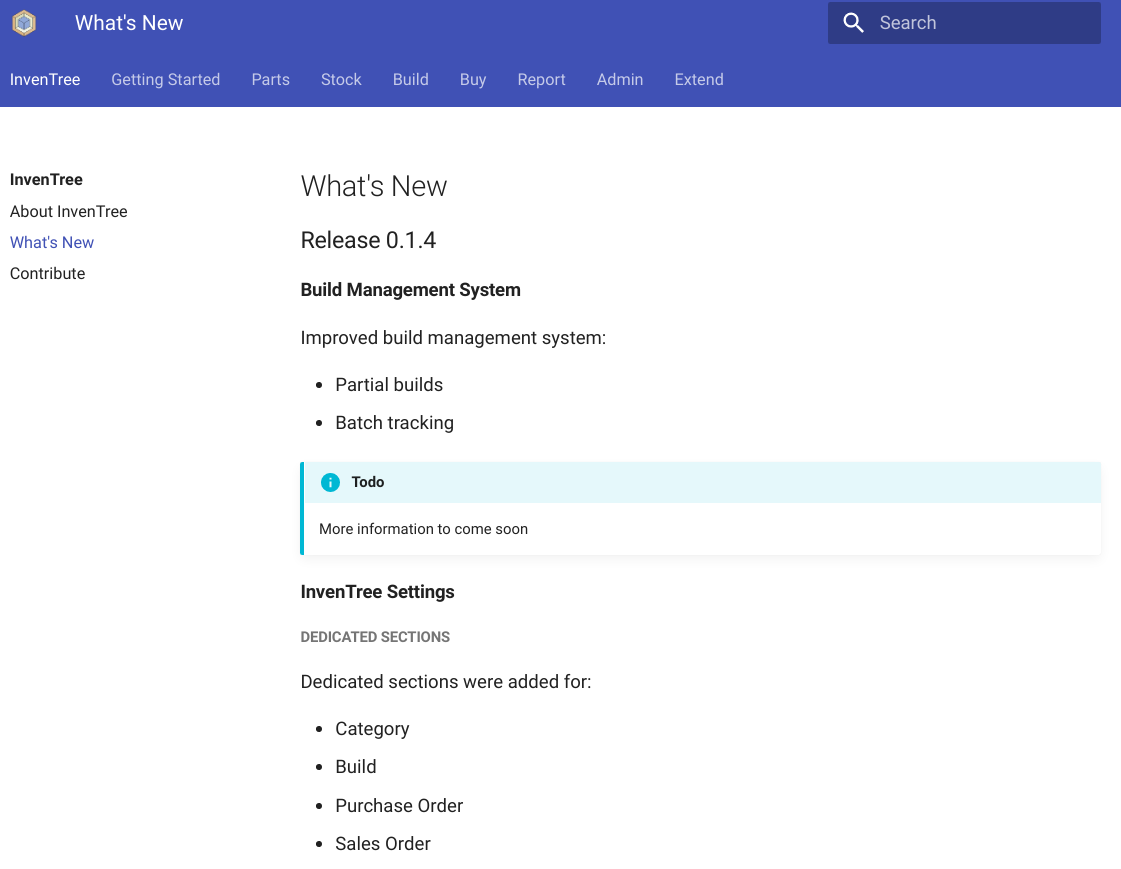 Add "whats new" section · Issue #28 · inventree/inventree-docs · GitHub