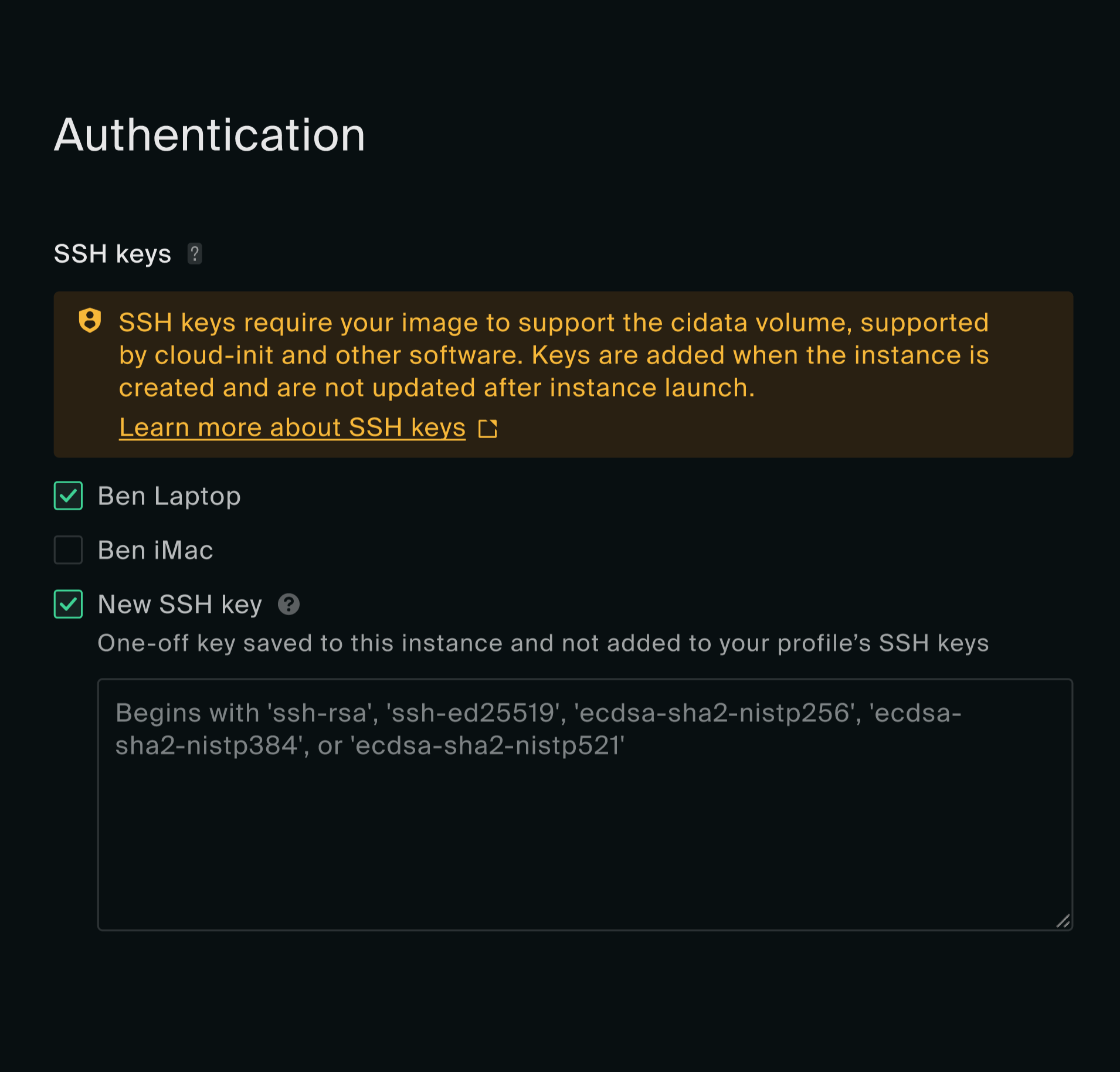Non-automatic inclusion of a user's SSH keys · Issue #3056 · oxidecomputer/omicron · GitHub