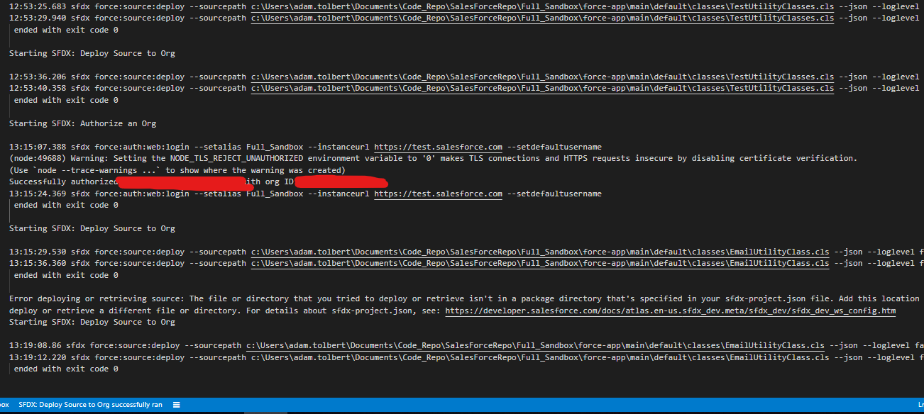 sfdx extension is removing the '\' from the filepaths downstream of operating dir when ...