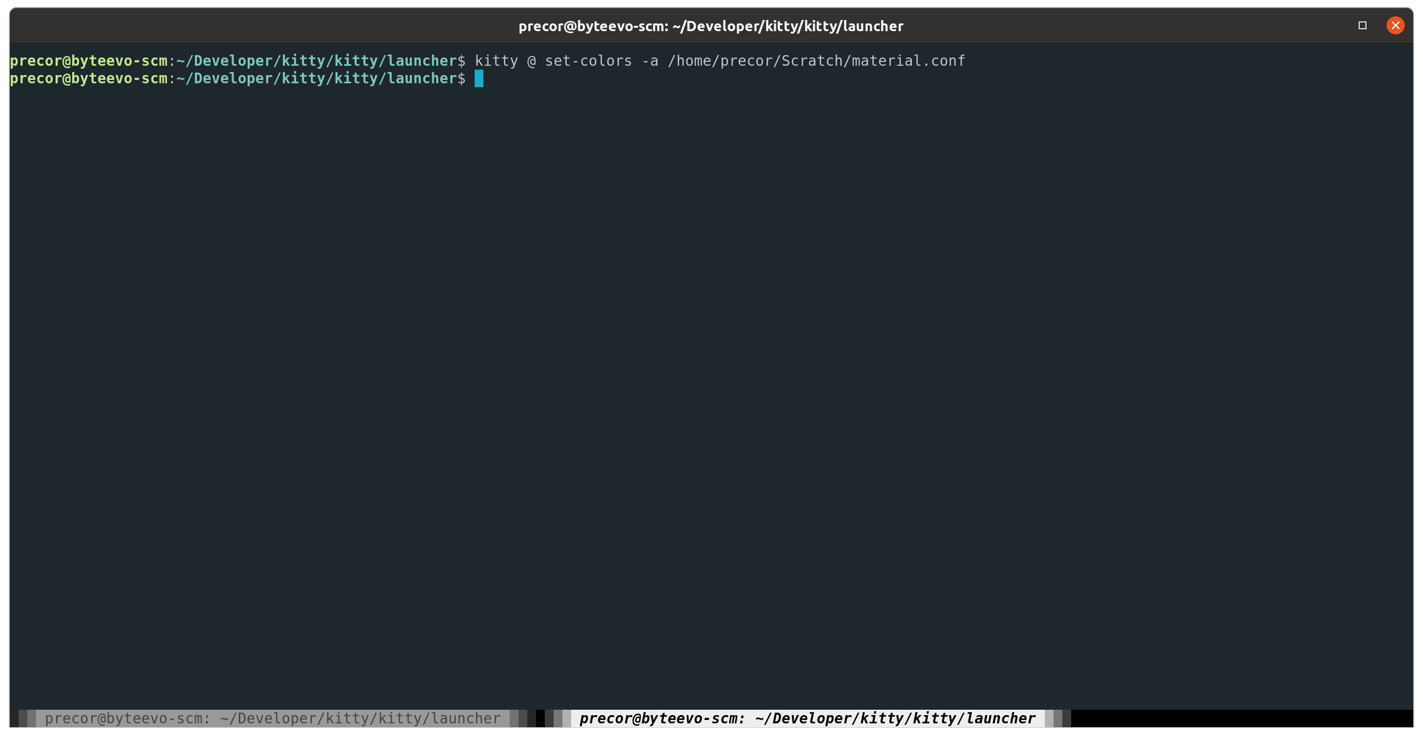 @ set-colors does not update tab bar background color · Issue #3639 · kovidgoyal/kitty · GitHub