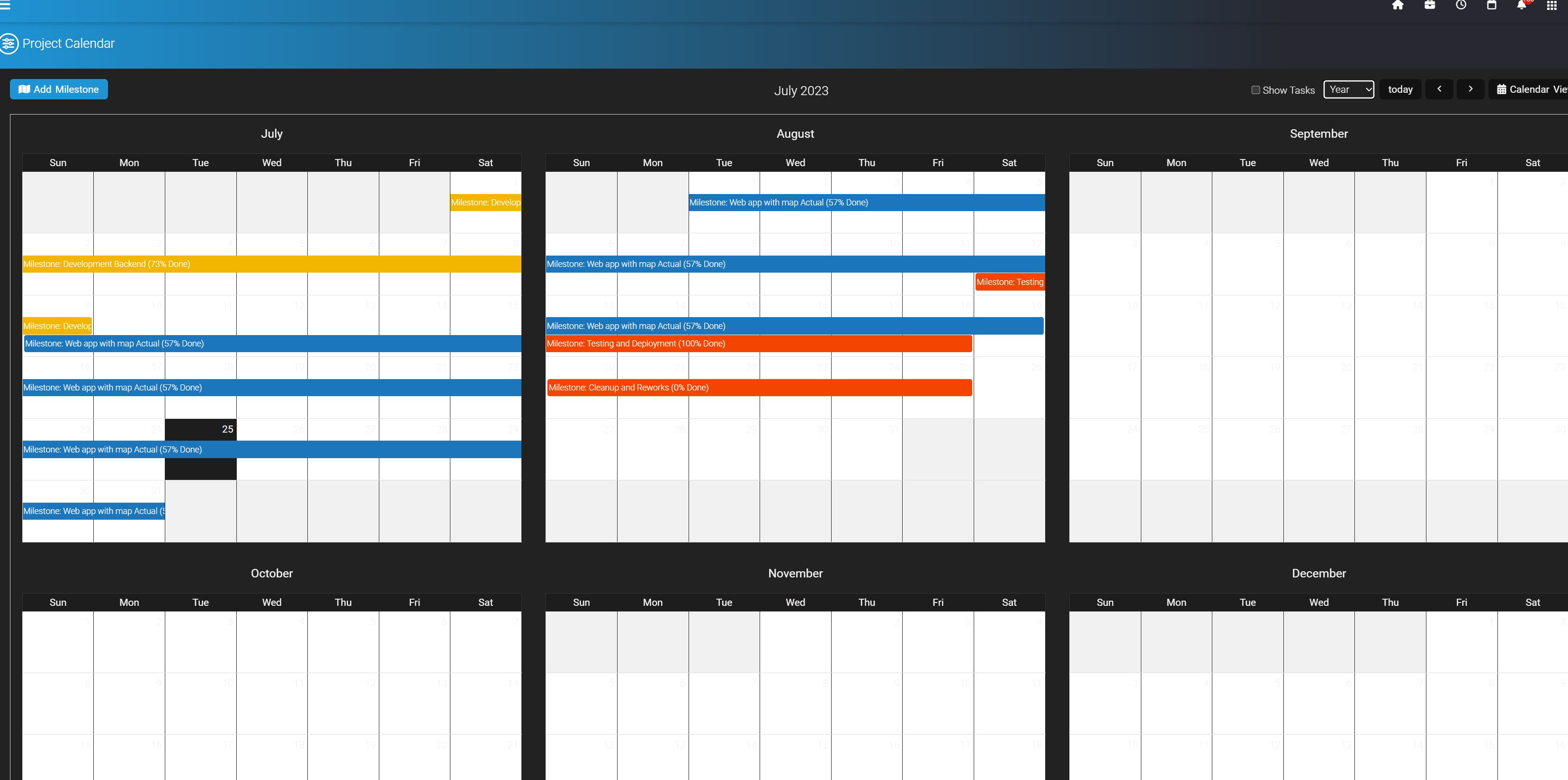 [bug] Dark Mode Milestones Year View Css Cannot See Numbers On White Background · Issue 1773