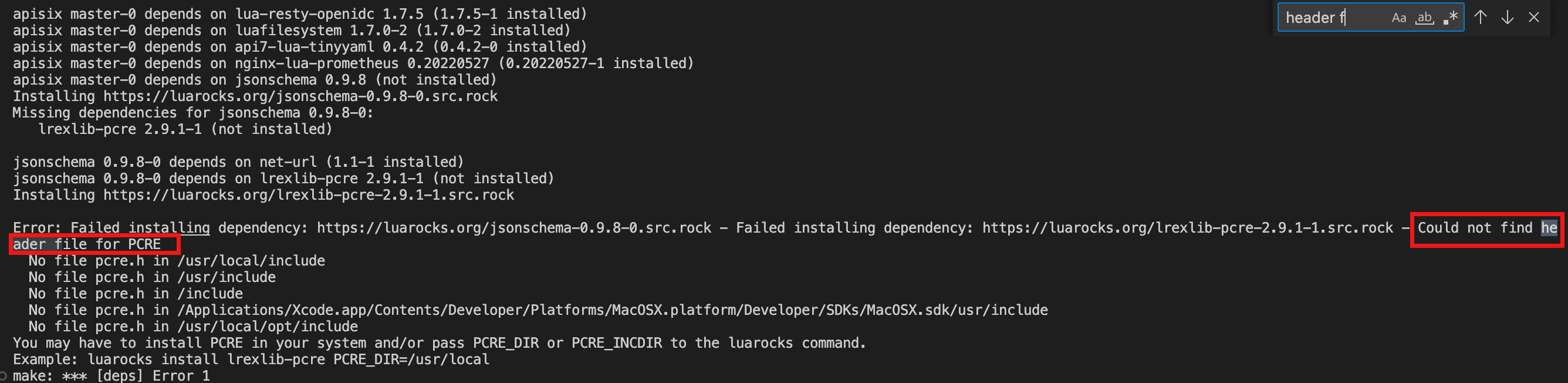 Bug For Mac Making Depspcre Header File Cannot Be Found · Issue 8432 · Apacheapisix · Github 0916