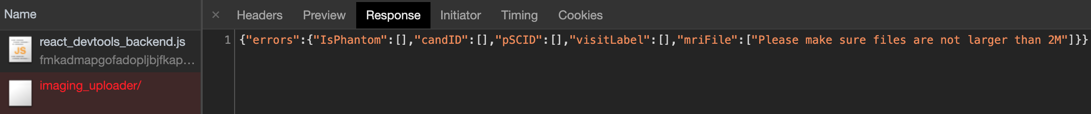 [Imaging_uploader] Uploading file bigger than 1024MB doesn't throw ...
