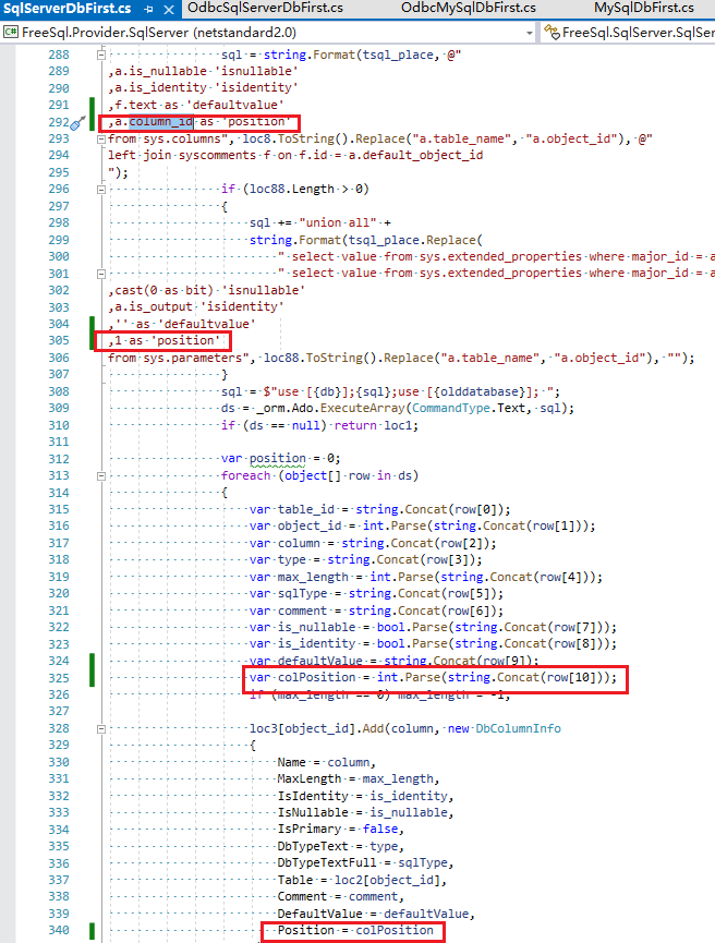 使用freesql Generator对sqlserver数据库表生成的实体属性位置和表中不一致 · Issue 1204 · Dotnetcore Freesql · Github