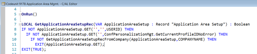 Exposing function GetApplicationAreaSetupRec in CU 9178 Application Area Mgmt. · Issue #4064 ...