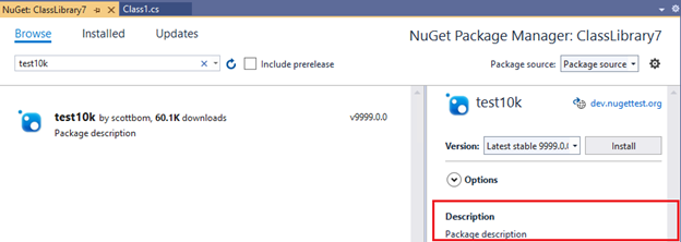 The description of “Deprecated” disappears after clicking a deprecated package in Browse tab ...