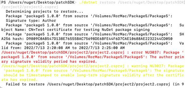 [Bug]: [Cross-platform sign Verify] Unexpected error/warning show after ...