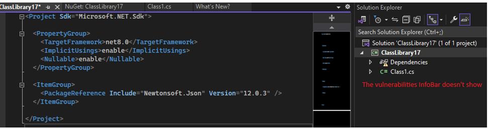[Bug Bash] The vulnerability InfoBar of the second project will not show after closing the one ...