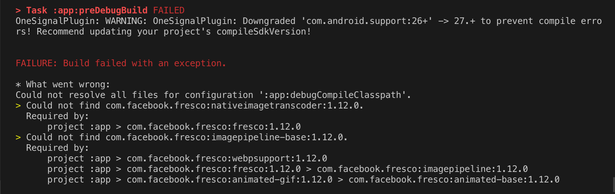 Can T Run App Because Errors From Onesignal · Issue 722 · Onesignal React Native Onesignal · Github