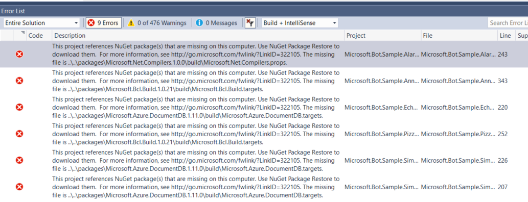[Code Examples] C# Samples are not building, error "cannot restore Nuget package"? · Issue #3917 ...