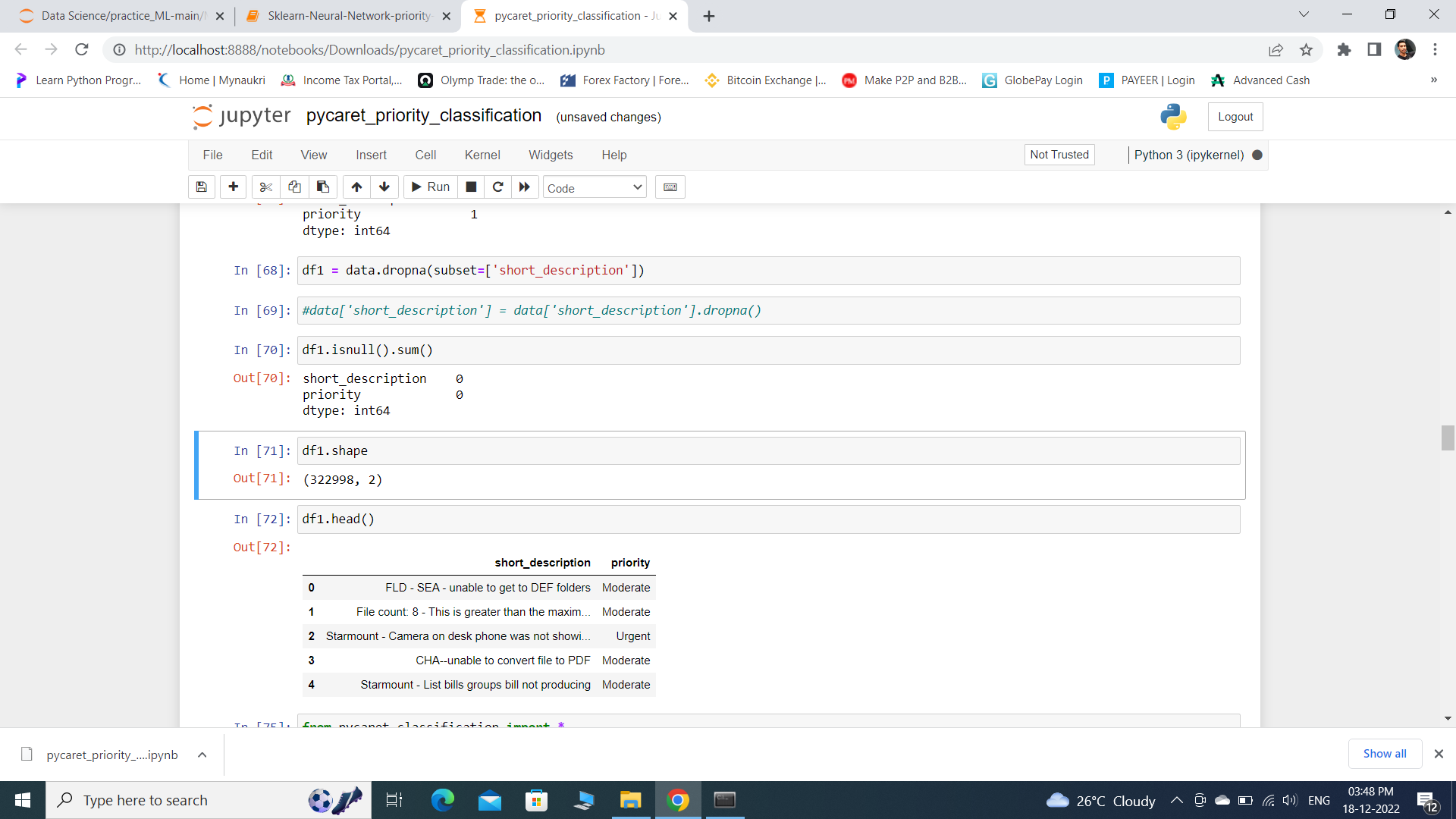 Original data shape is showing 10 million records instead of 300k records. setup is taking too ...