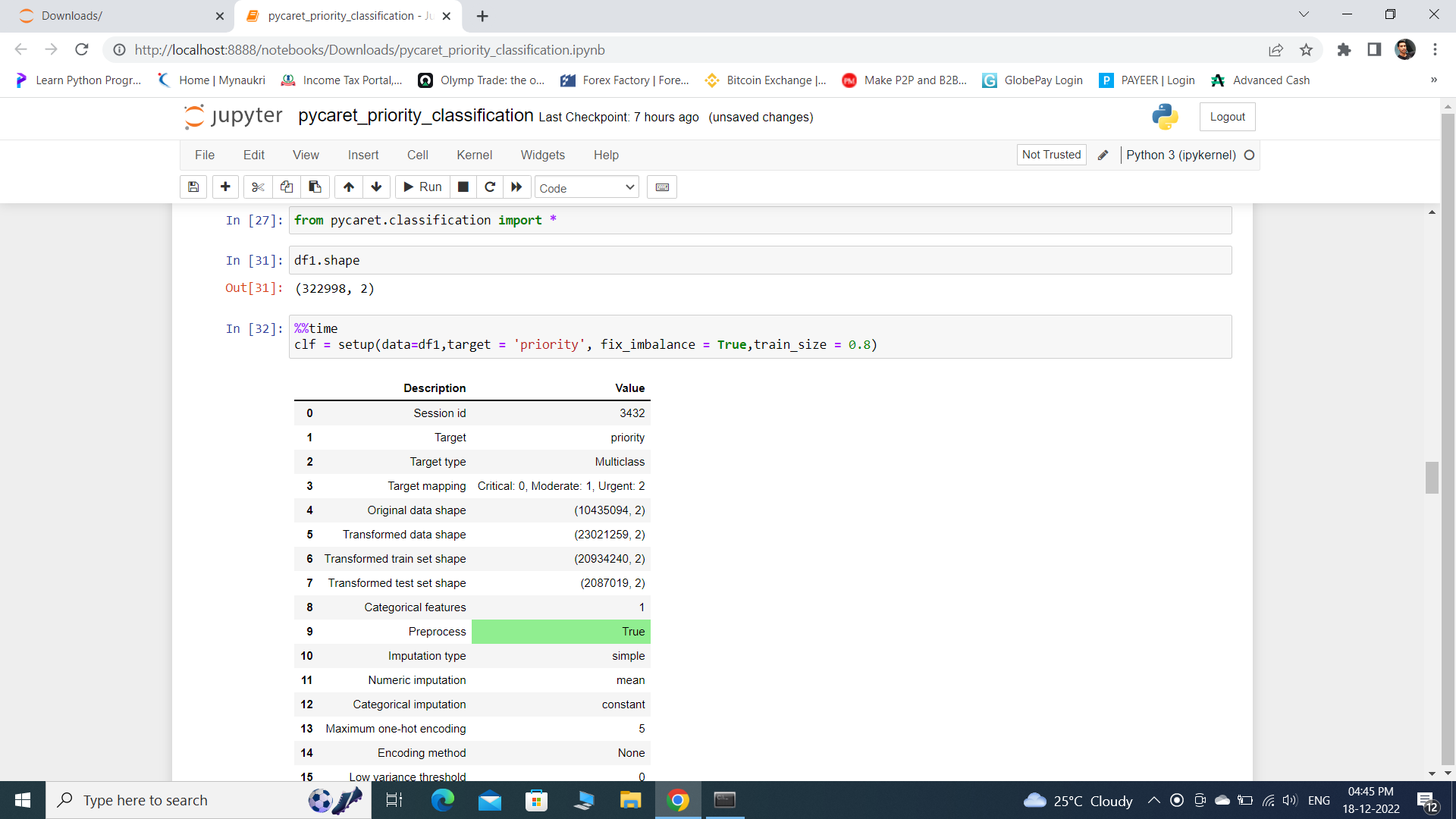 Original data shape is showing 10 million records instead of 300k records. setup is taking too ...
