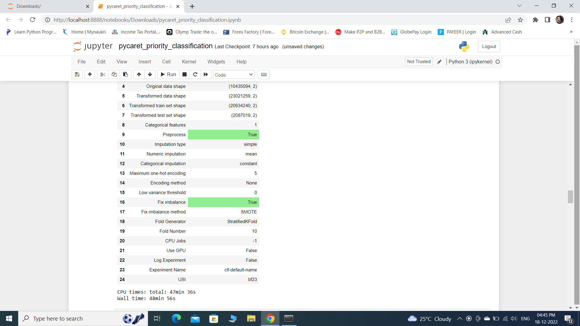 Original data shape is showing 10 million records instead of 300k records. setup is taking too ...