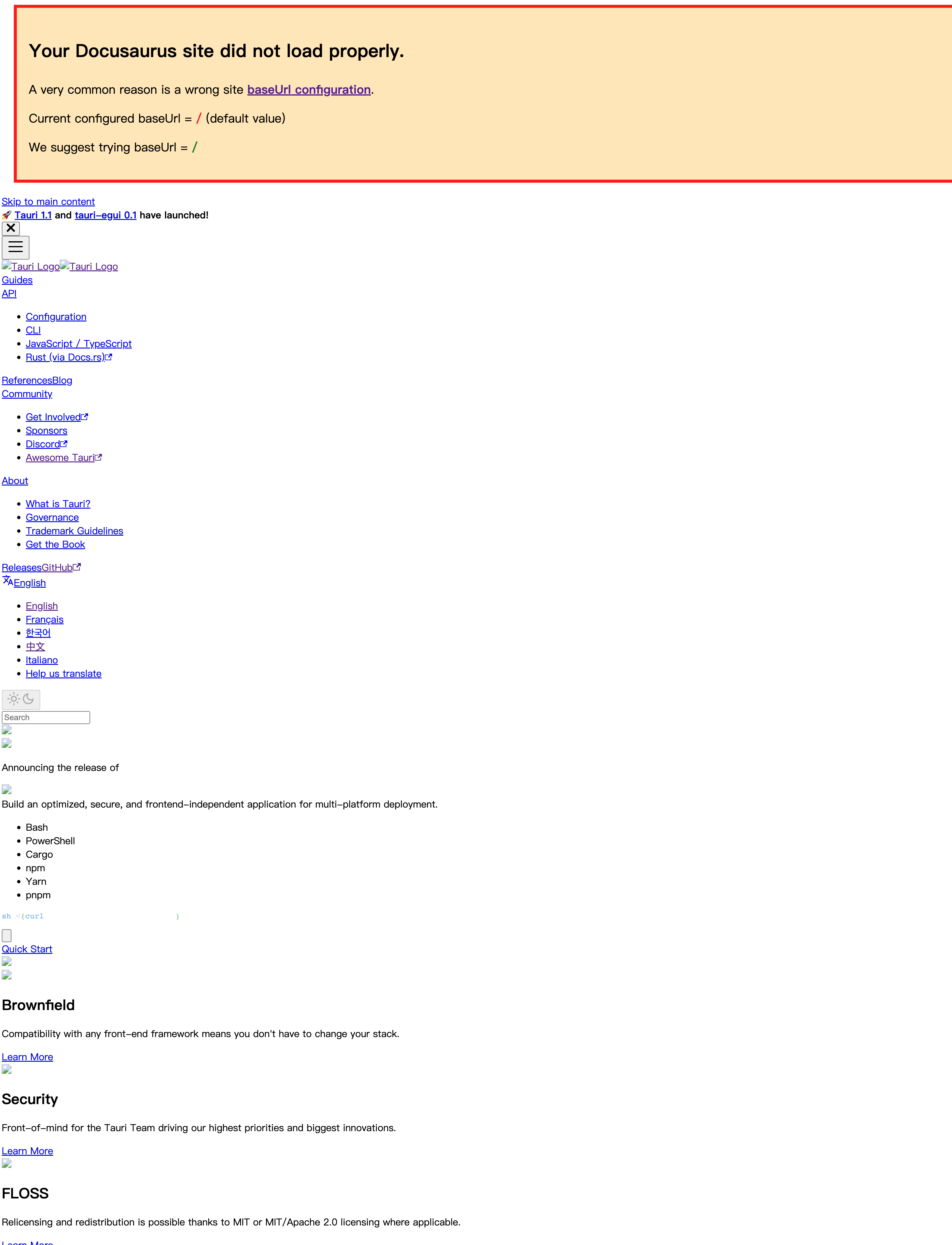 Docs Cannot Open Tauriapp Properly · Issue 951 · Tauri Appstauri Docs · Github