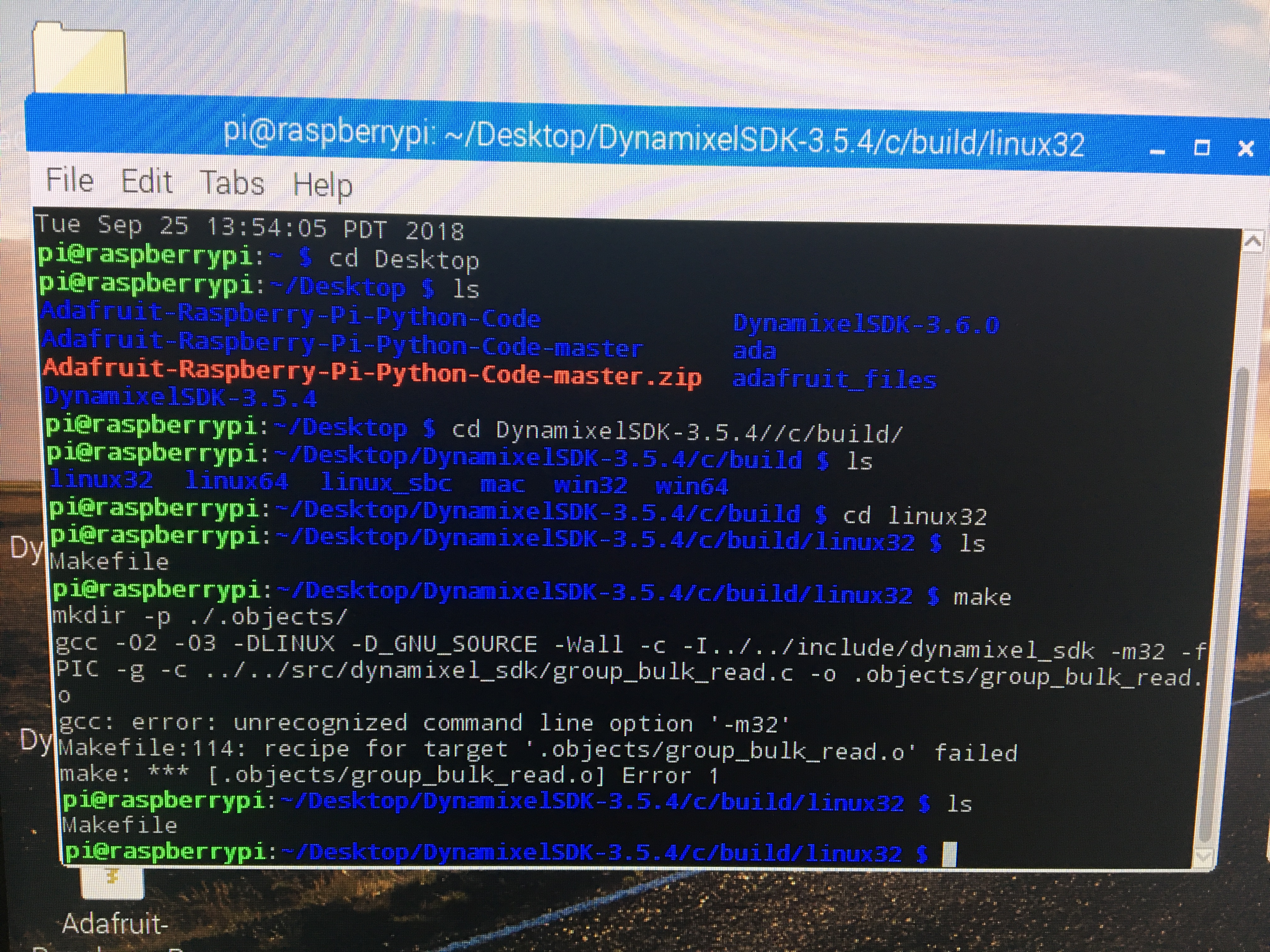 [3.5.4][python][USB2Dynamixel][mx64AR] Cannot build linux32 library · Issue #241 · ROBOTIS-GIT ...