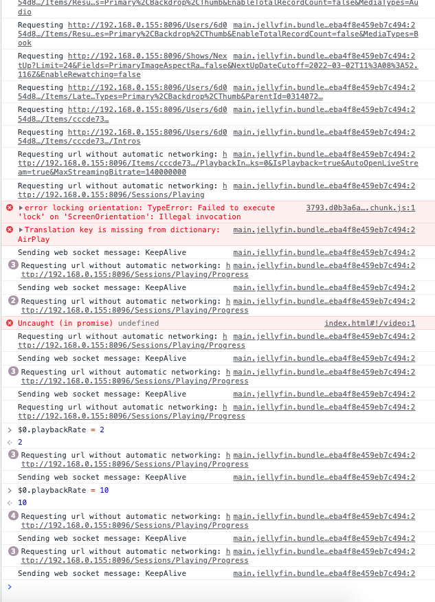 [Issue]: Playback speed didn't work. · Issue #9421 · jellyfin/jellyfin · GitHub