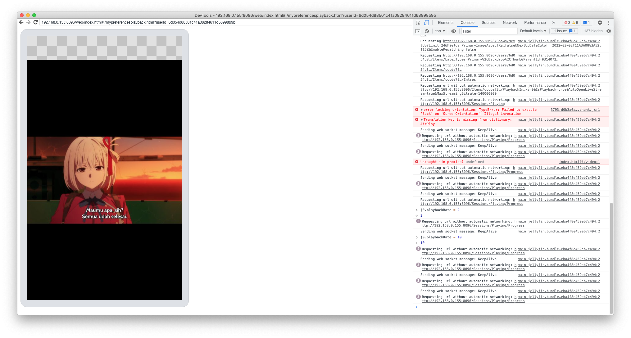 [Issue]: Playback speed didn't work. · Issue #9421 · jellyfin/jellyfin ...