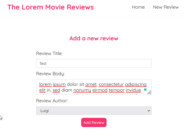 GitHub - devbrewster/Lorem-Movie-Review
