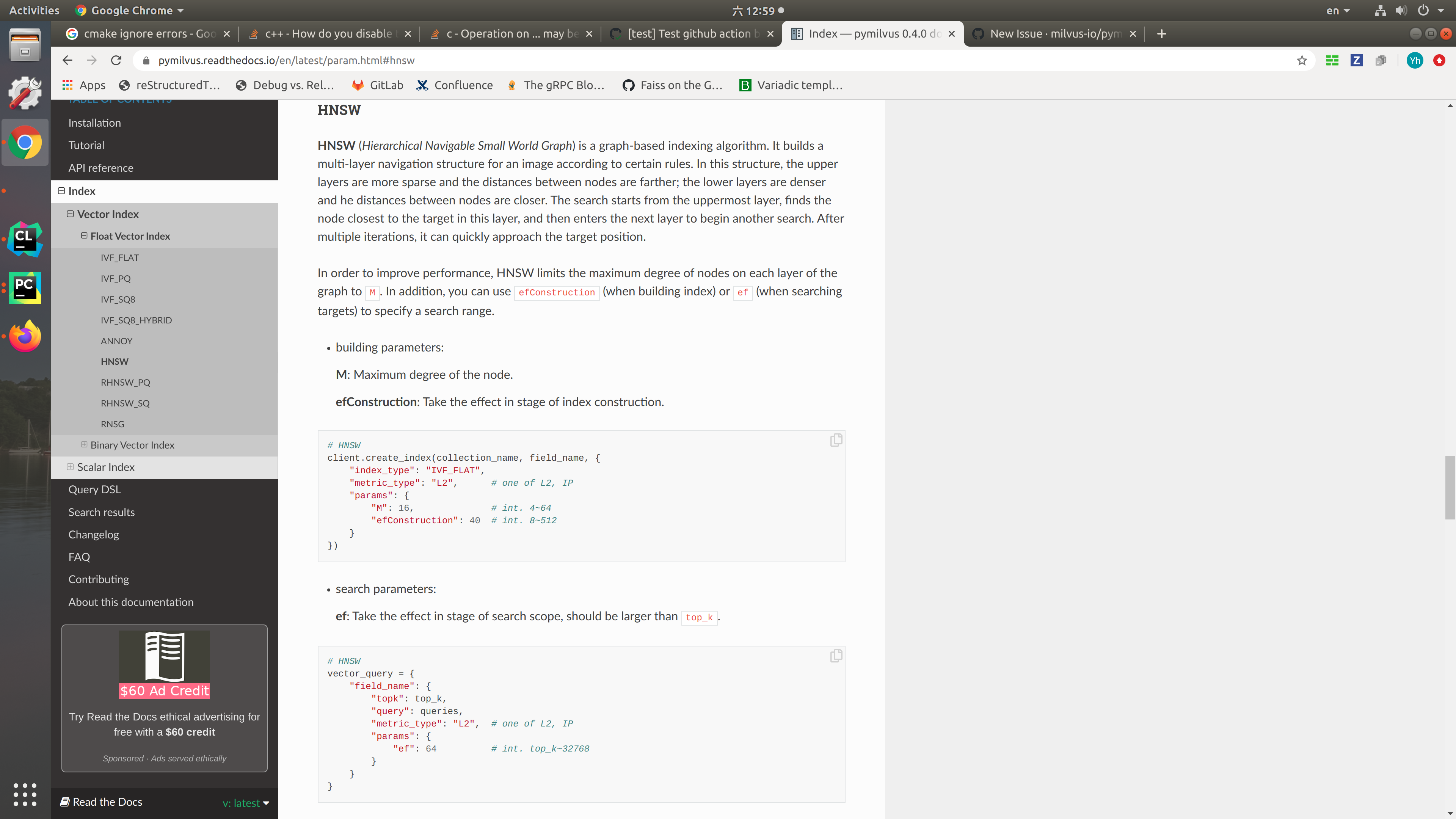 Some Index Example In Doc Is Wrong · Issue 368 · Milvus Io Pymilvus