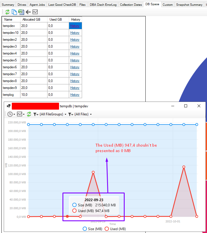 Incorrect values in DB Space History charts · Issue #354 · trimble-oss/dba-dash · GitHub