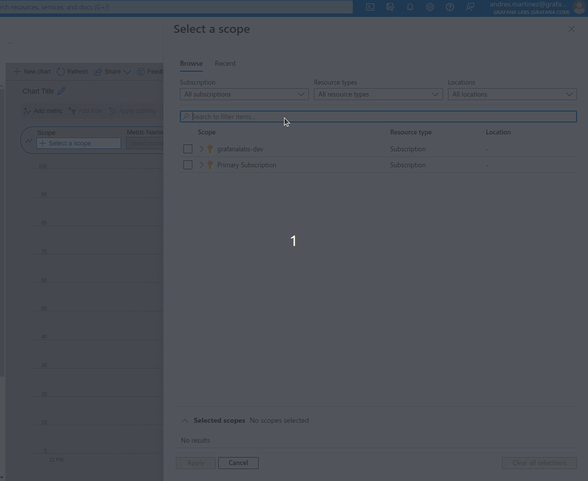 Azure Monitor: Selection lost when using Microsoft.Storage/storageAccounts/* metric namespace ...