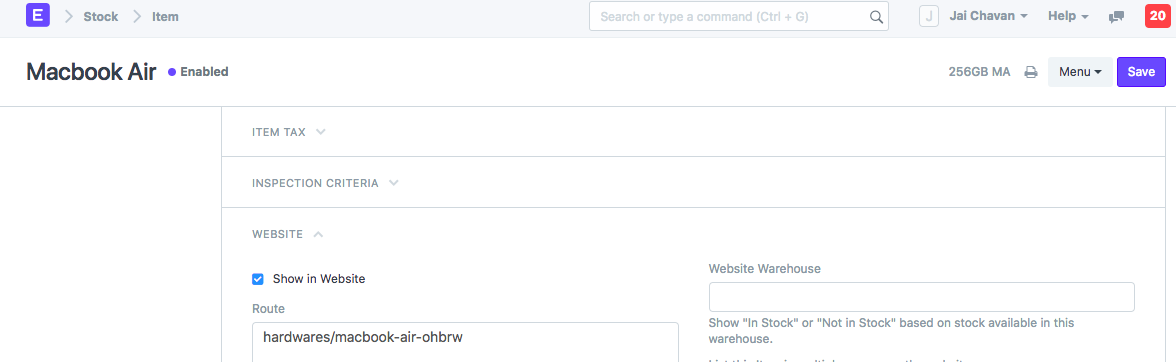 Listing Item On The Website Use Should Explicitly Asked For Show In Website · Issue 9105 