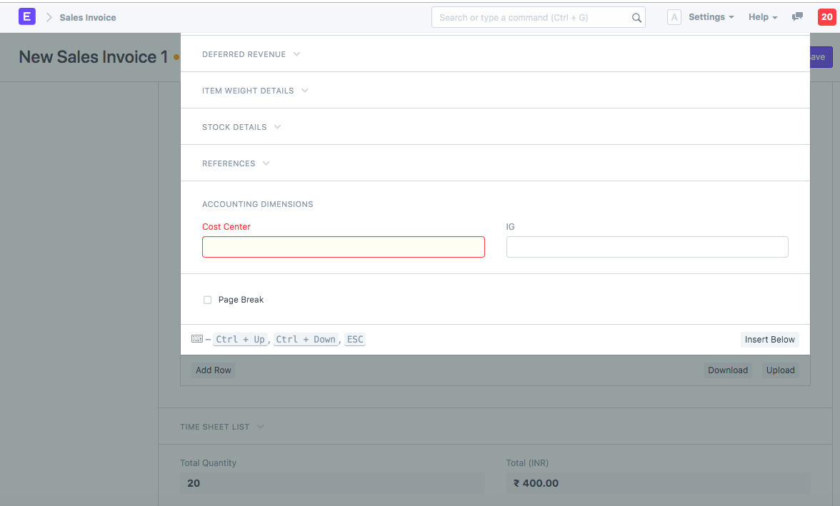 Cost Center "mandatory" in the inline Item of Sales Invoice · Issue #18279 · frappe/erpnext · GitHub