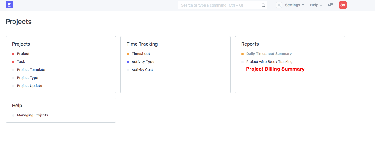 [projects] Report Missing From Dashboard · Issue 18315 · Frappe Erpnext · Github