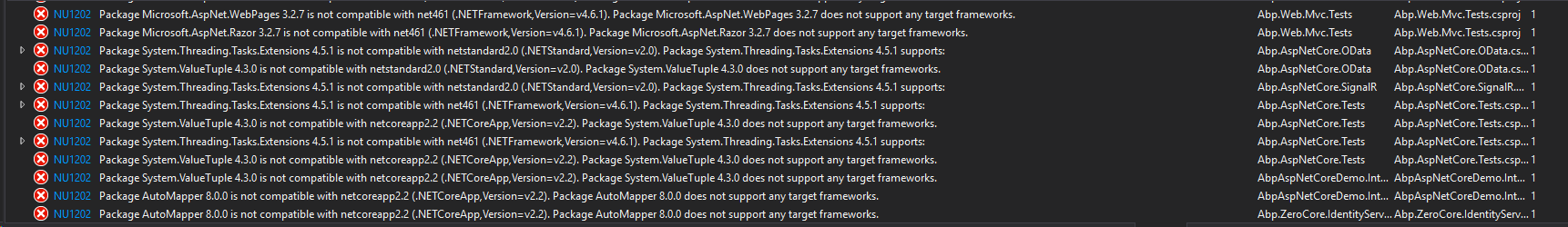 Automapper 8.0.0 is not compatible with netcoreapp2.2 · Issue #4354 · aspnetboilerplate ...