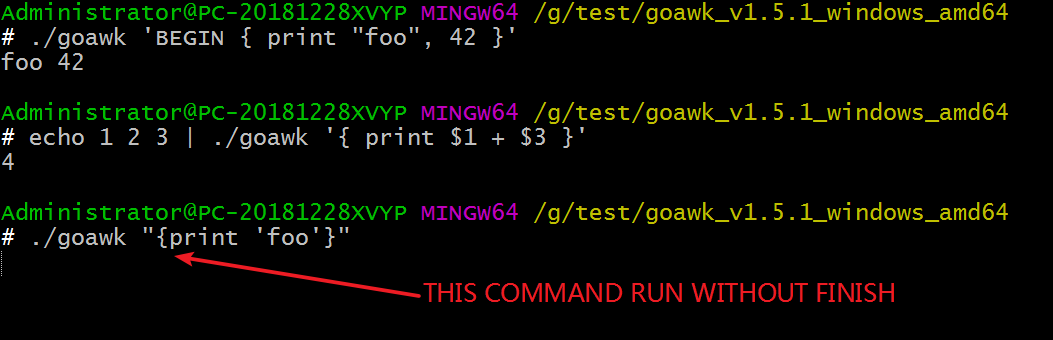 it can't work on windows? · Issue #25 · benhoyt/goawk · GitHub
