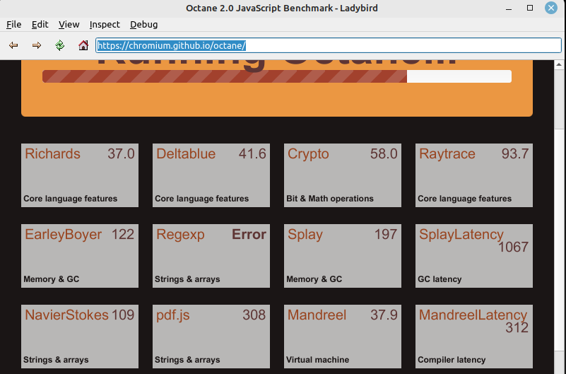Octane benchmark RegExp fails in Ladybird · Issue #17433 · SerenityOS/serenity · GitHub