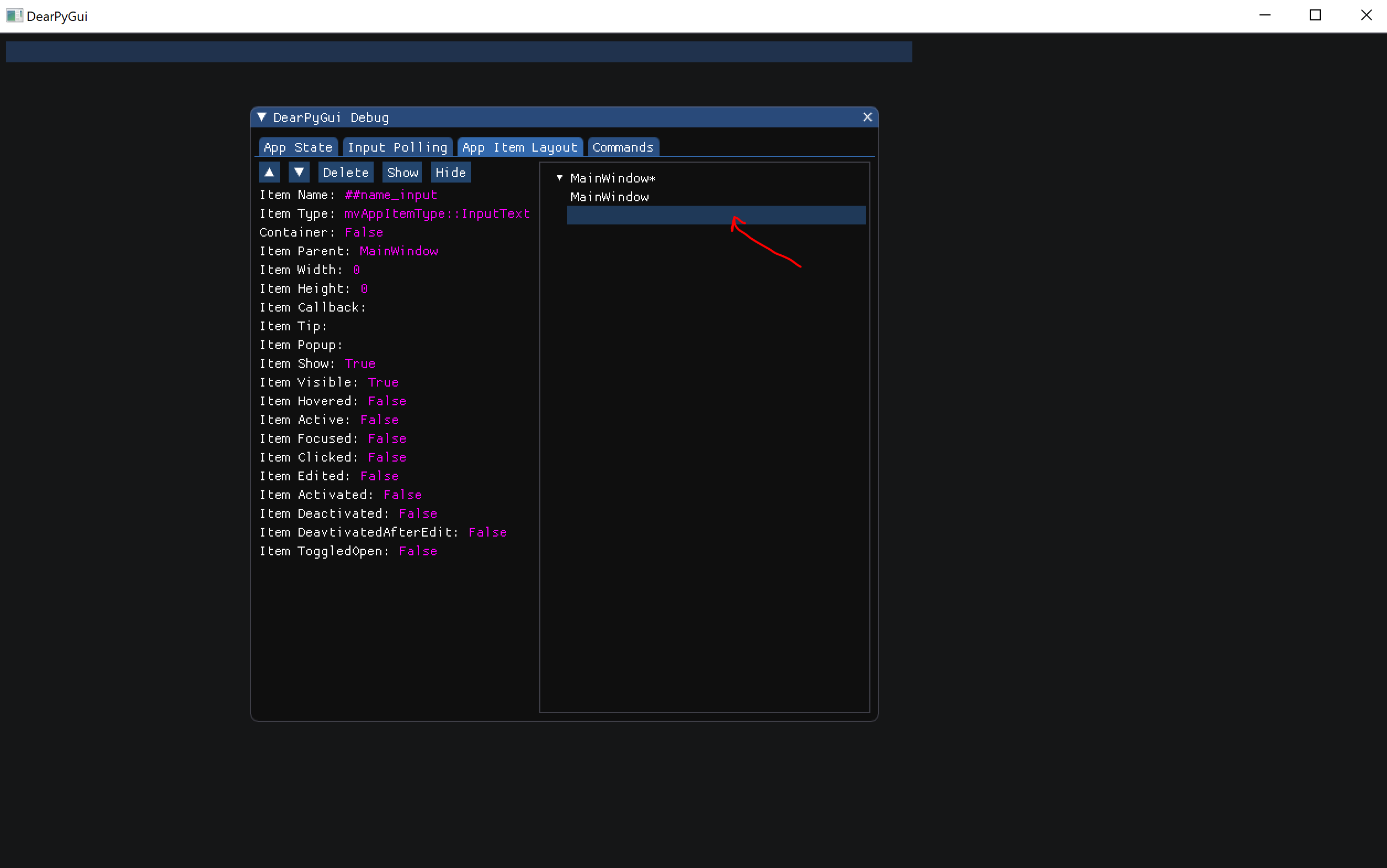 Debugger Item Names · Issue #107 · hoffstadt/DearPyGui · GitHub